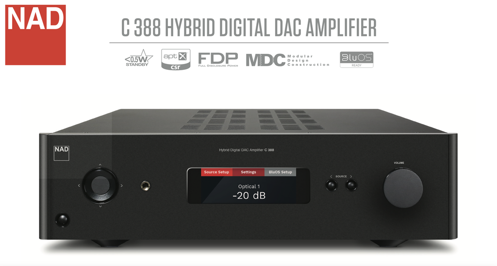 NAD C388 Ampli Hybride 2x150W MDC BLUE OS | TESA : Magasin d'électroménager
